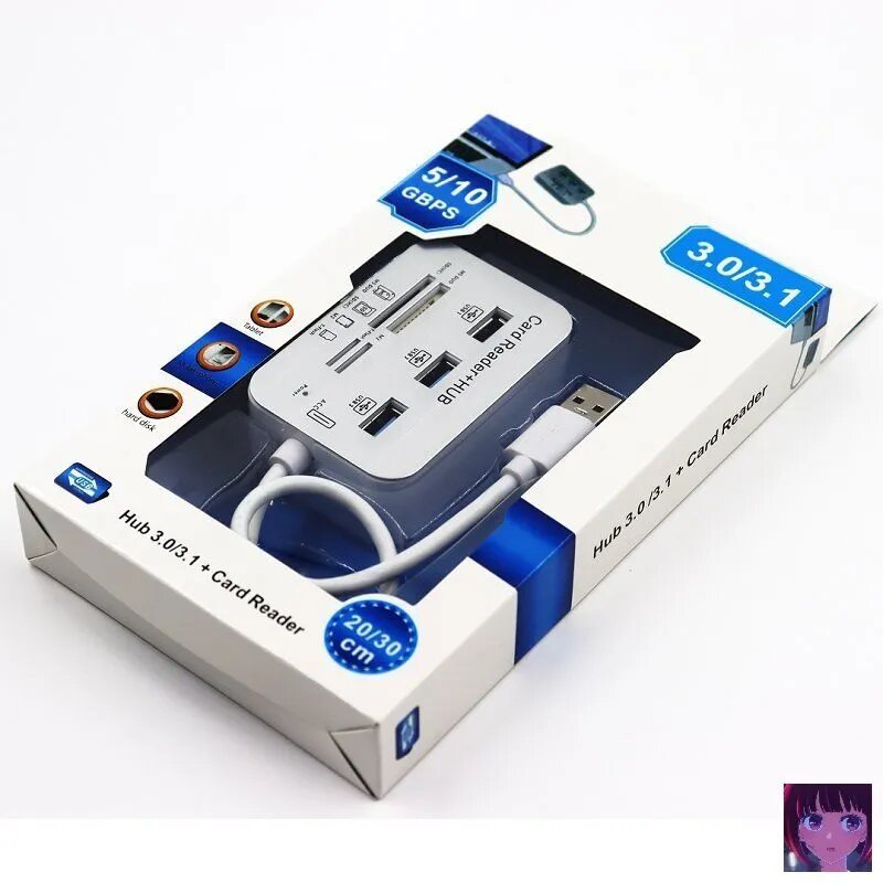 USB разветвитель адаптер 7 в 1 Картридер USB 3.0 - Micro SD - SD - M2 - MS - MMC, переходник для флешкарт USB 3.0