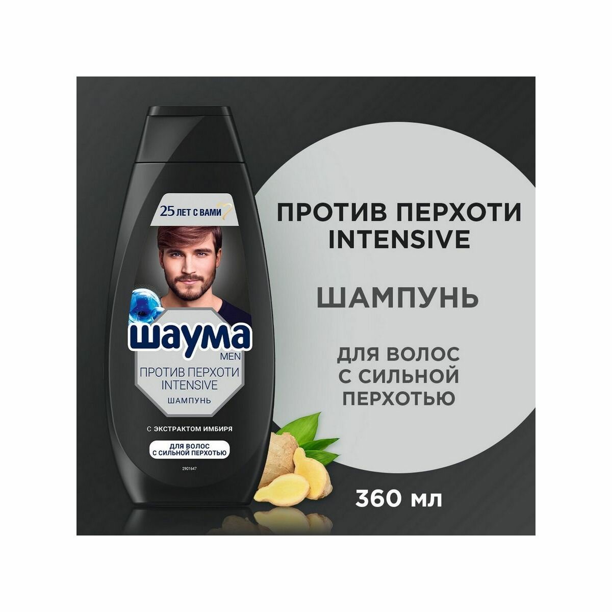 Шаума Шампунь для волос Men Против перхоти мужской Intensive, 360 мл - 1 шт