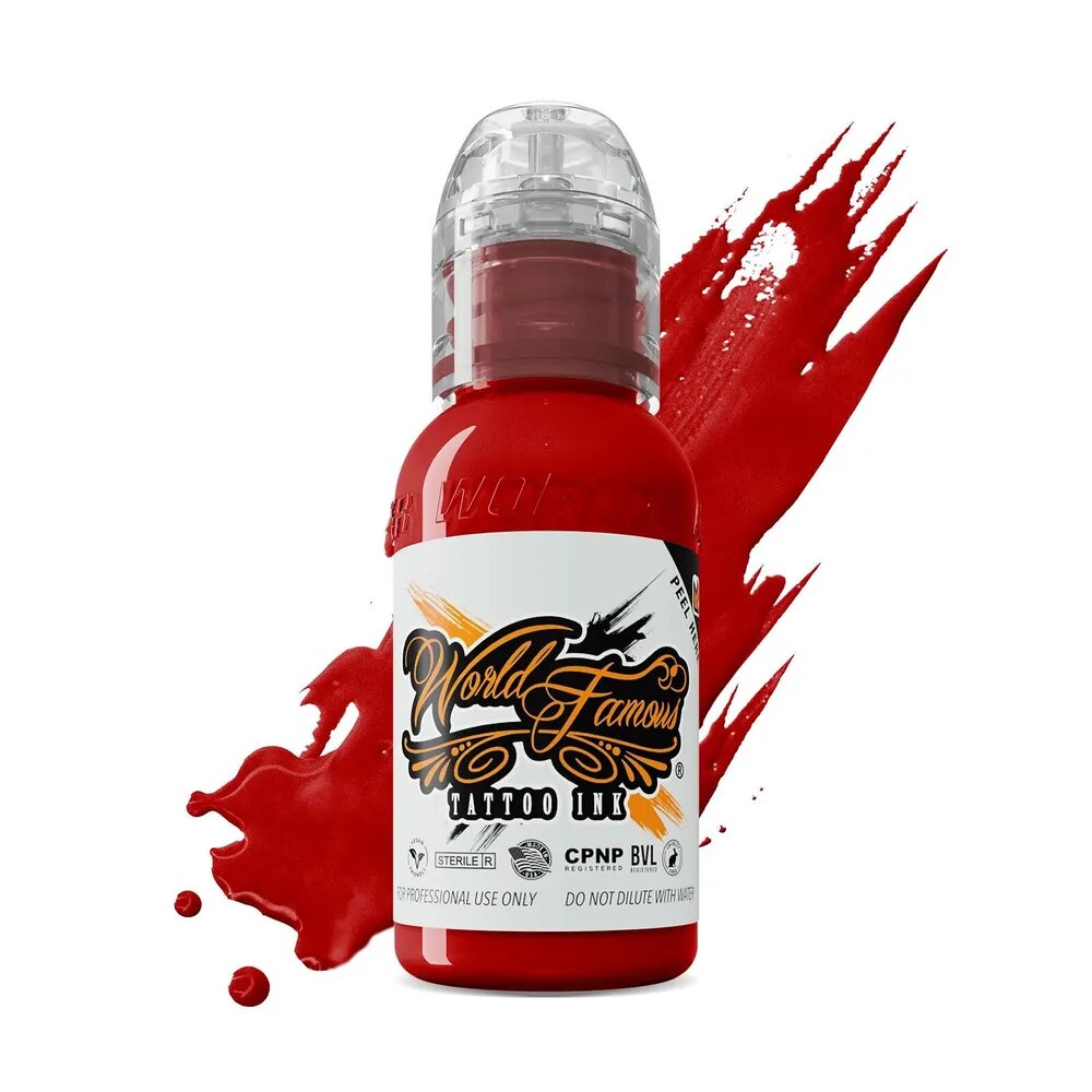 Краска World Famous Tattoo Ink Paul Rogers Red (4 унции - 120 мл)