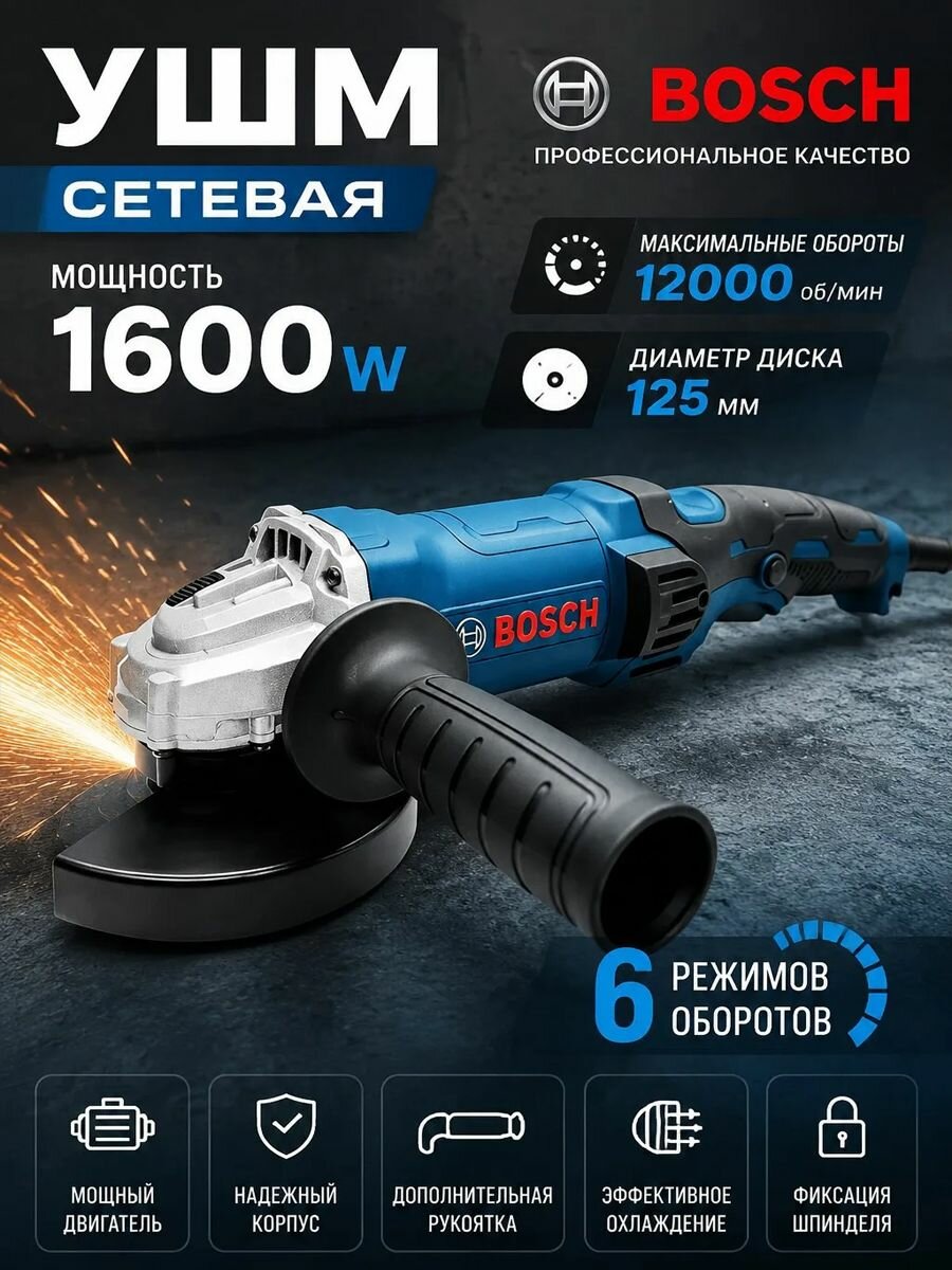 BOSCH Болгарка УШМ Электрическая угловая шлифовальная машина