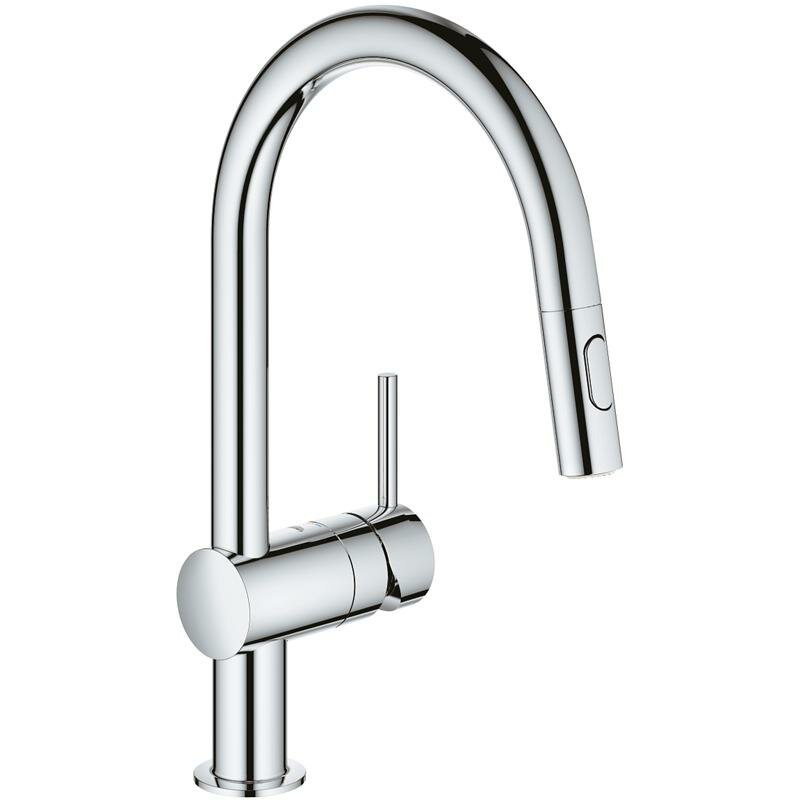 Смеситель для кухни Grohe Minta 32321002 хром, с выдвижным изливом, рычажный, латунь