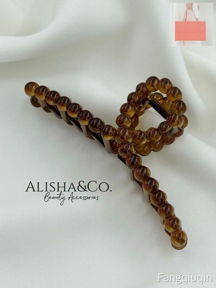 Заколка для волос ALISHA&CO. с круглыми бусинами, полупрозрачная коричневая, 1 шт, для повседневного стиля