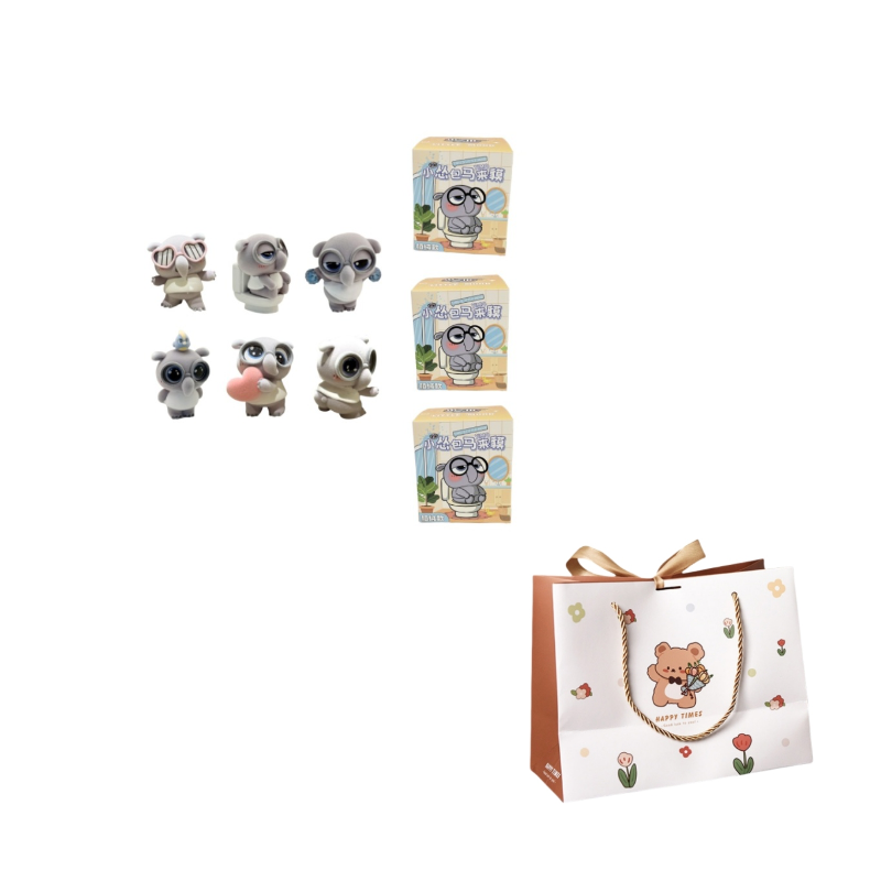 PUDOWRABBIT Cute Creative Fun Small Shy Bag Malamo Mystery Boxes Single Mystery Box/Full Box 6 Pcs
