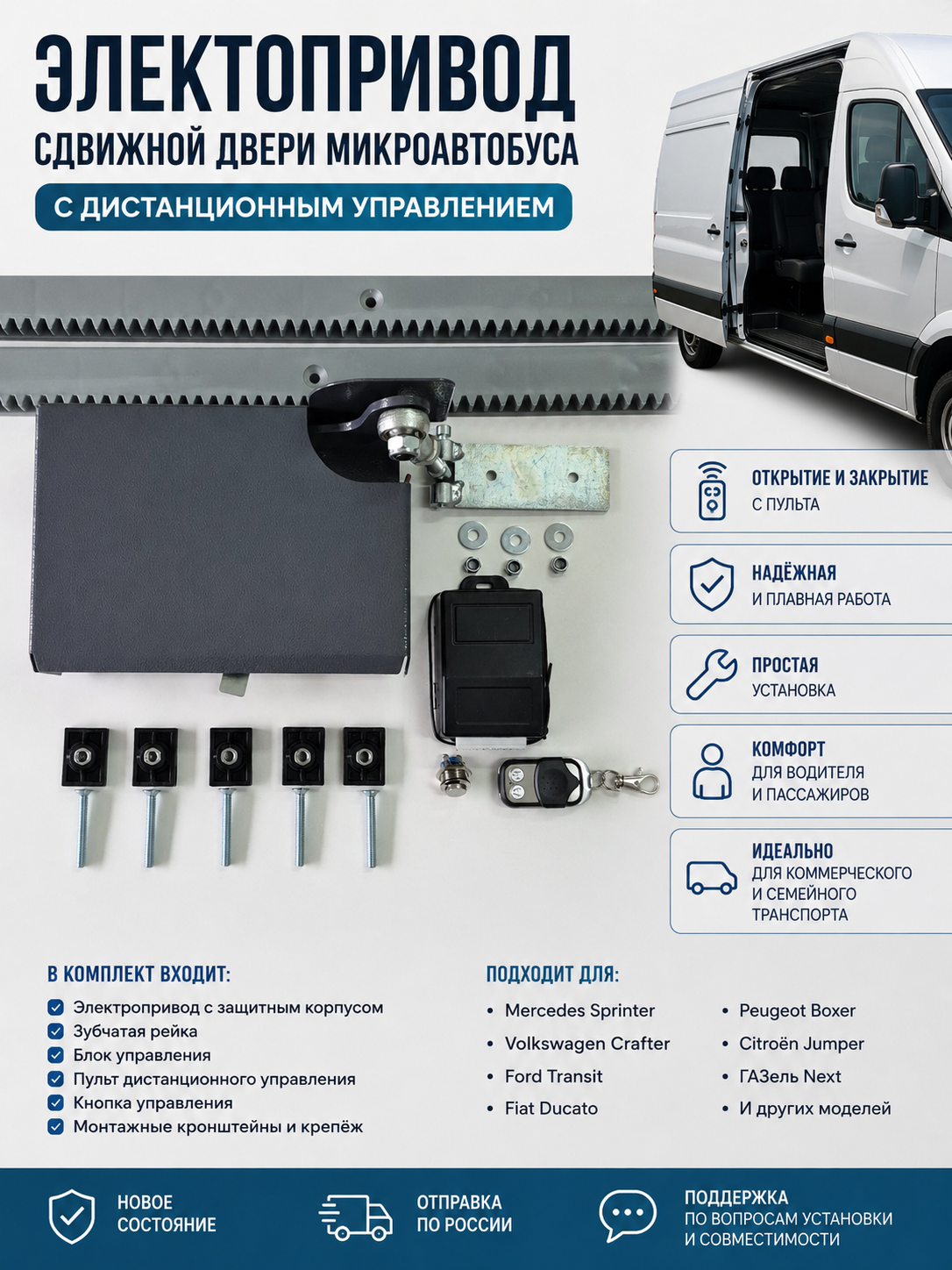 Электропривод сдвижной двери для микроавтобусов. арт. СК01100
