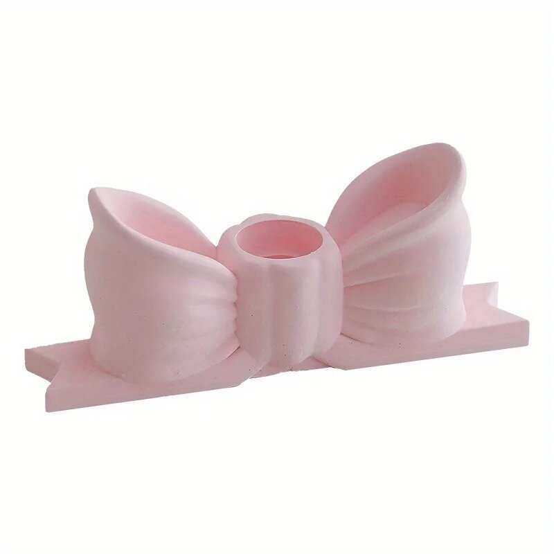 Розовый подсвечник из смолы Розовый, Pink