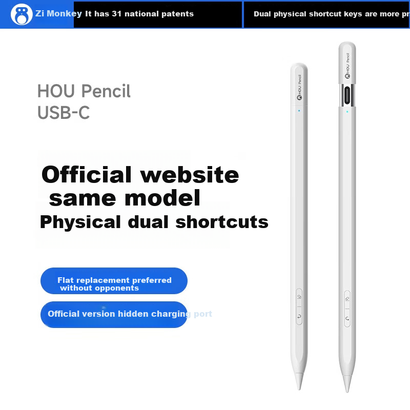 Houhou iPad емкостной стилус для Apple Pencil 1-го и 2-го поколений Анти-ложные касания Рисующая и письменная ручка