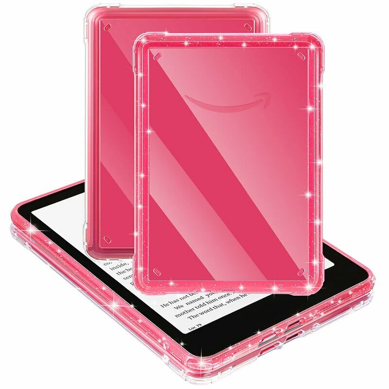 Силиконовый чехол Glitter Colorsoft для Kindle Paperwhite 12-го поколения Розовый, Clear Rose
