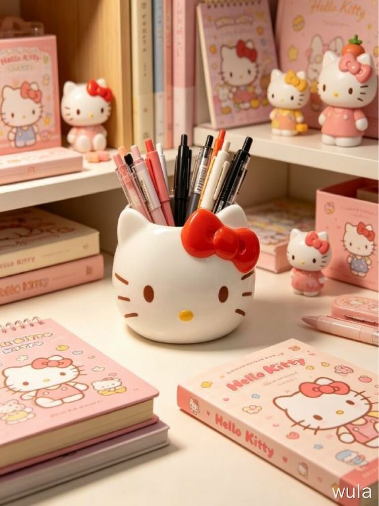 Керамическая тарелка Hello Kitty Sanrio с красным бантиком, оригинальный дизайн, для принадлежностей, высокое качество — фото 1