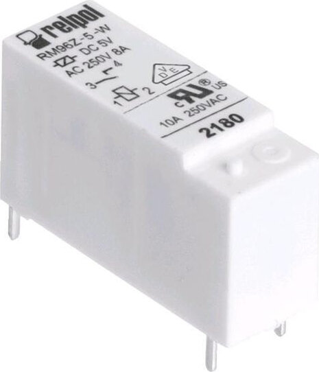 Реле RELPOL RM96-3011-35-1024 миниатюрное контакты SPDT (AgSnO2) катушка 24VDC макс. ток 8A шаг 5мм, 1шт
