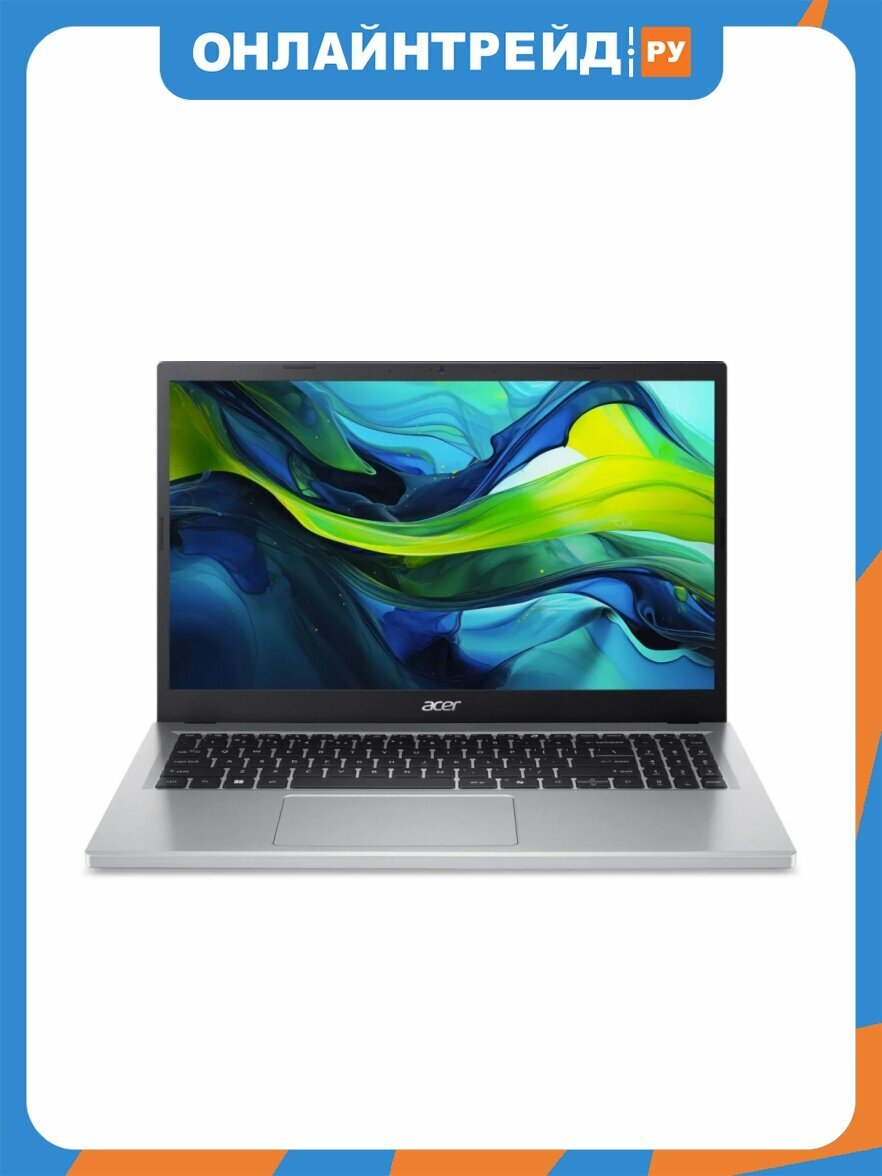 Ноутбук Acer Aspire Go 15 AG15-32P-39R2 15.6", IPS, Intel Core 3 N355 1.8ГГц, 8-ядерный, 8Гб DDR5, 128Гб UFS, Intel Graphics, Windows 11 Home, серебристый (NX. JJLAA.001)