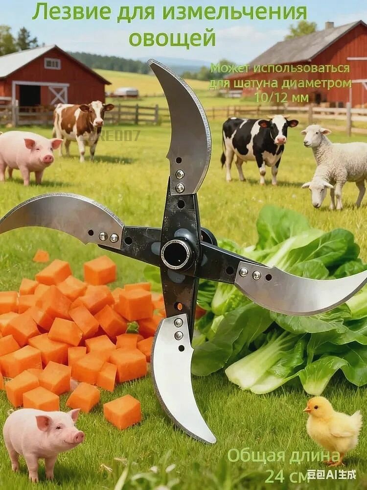 Измельчитель кормов из утолщенной стали, подходящий для резки травы, овощей, дынь и других кормов, дробилка для яблок