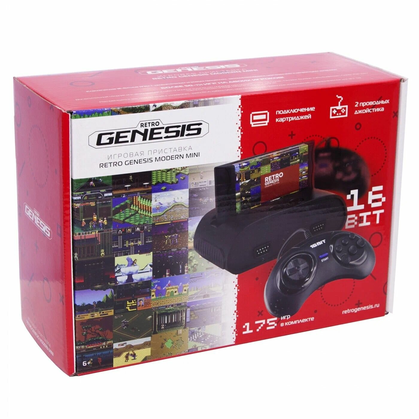 Игровая консоль SEGA Retro Genesis Modern mini (175 игр, 5 встроенных игр+170 игр на картридже) (ConSkDn111)