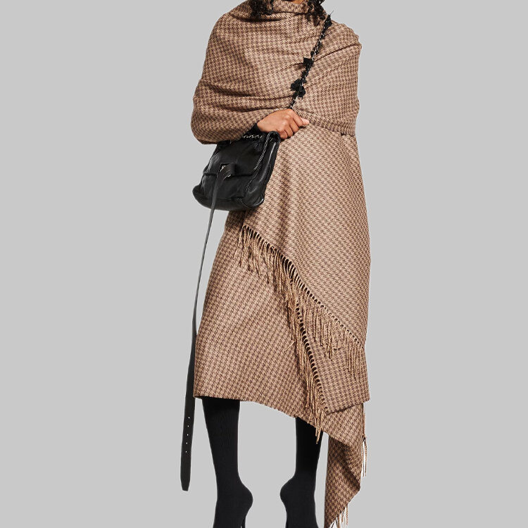 Шаль BALENCIAGA, коричневый — фото 1