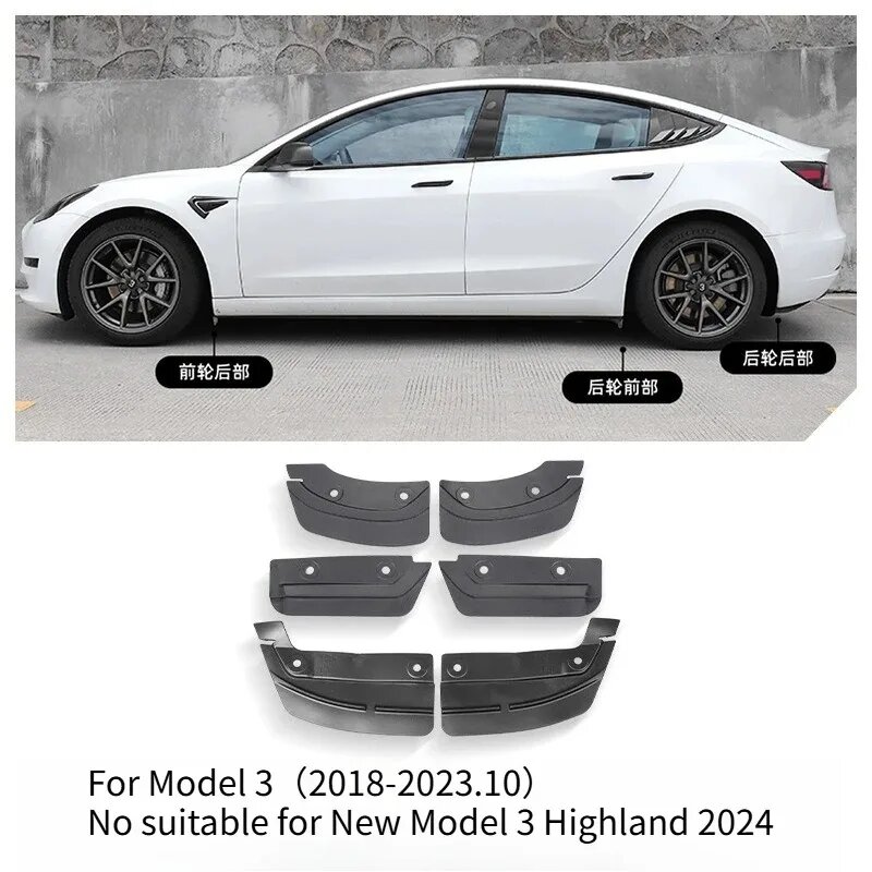 Брызговики, сменные брызговики для Tesla Model 3 Y Highland Juniper 2025, модификация 18-23 M3 6PCS