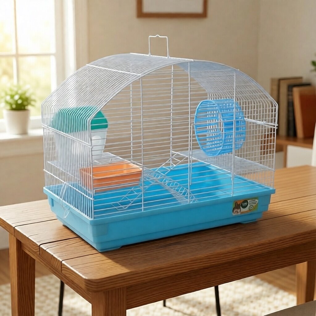 Клетка для грызунов и мелких животных, Triol 1500, эмаль, размер - 45,5 х 31,5 х 37 см, цвет - белый/голубой