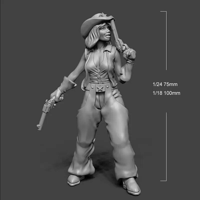 Фигурка ковбоя неокрашенная, 75mm, RW-736