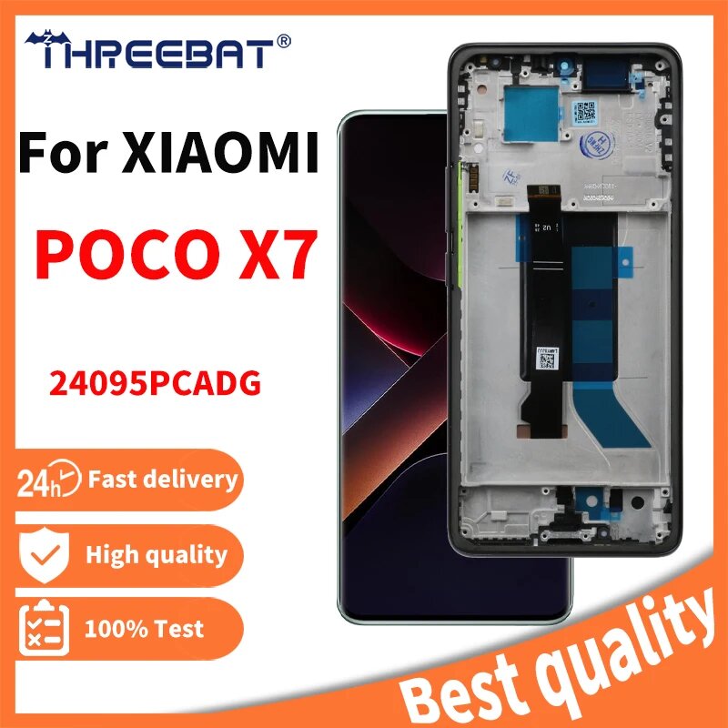 6,67 "100% тест AMOLED 120 Гц для дисплея Xiaomi Poco X7 24095PCADG, детали Original No Frame