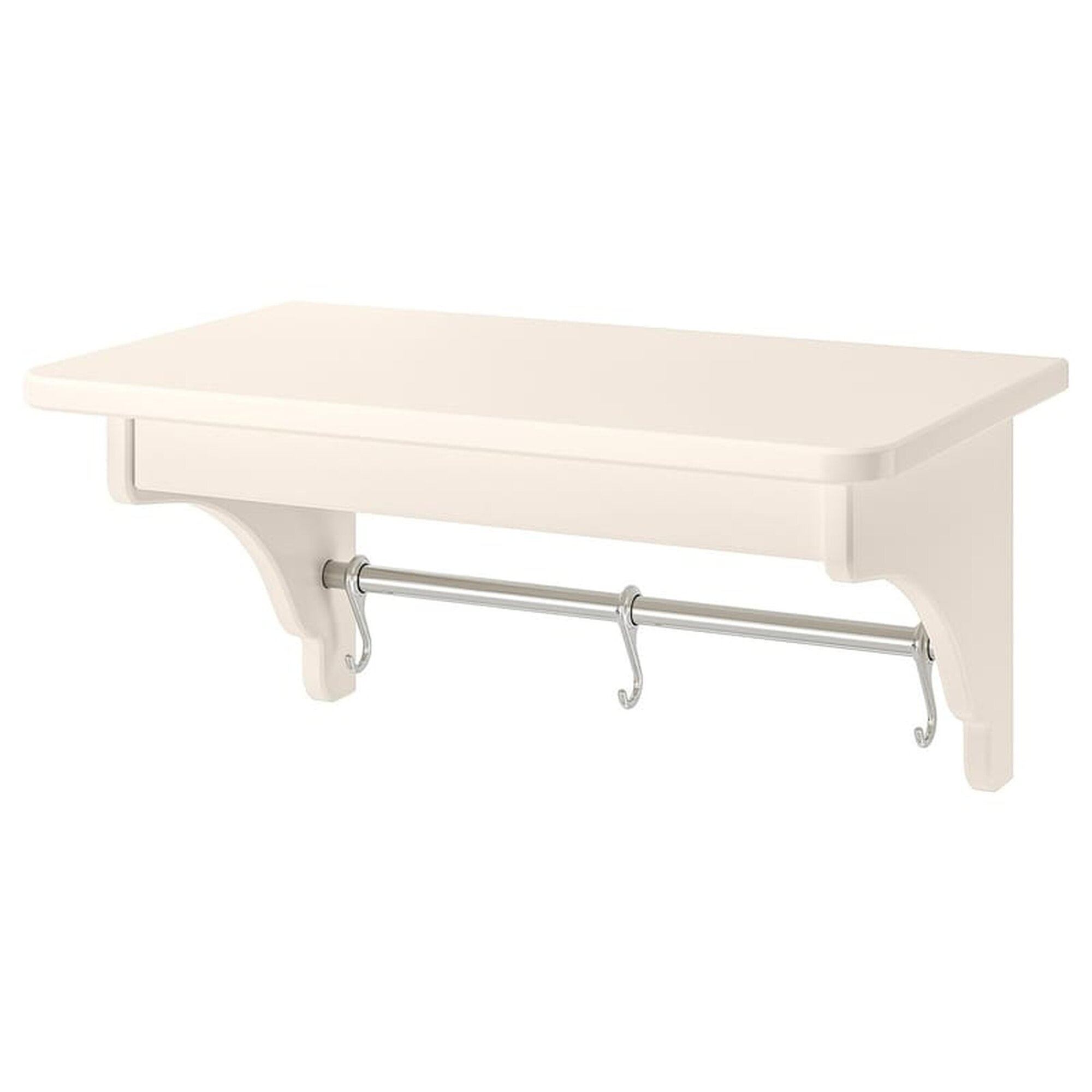 Настенная полка IKEA TORNVIKEN 803.935.17, кремовая, с крючками, 50 см