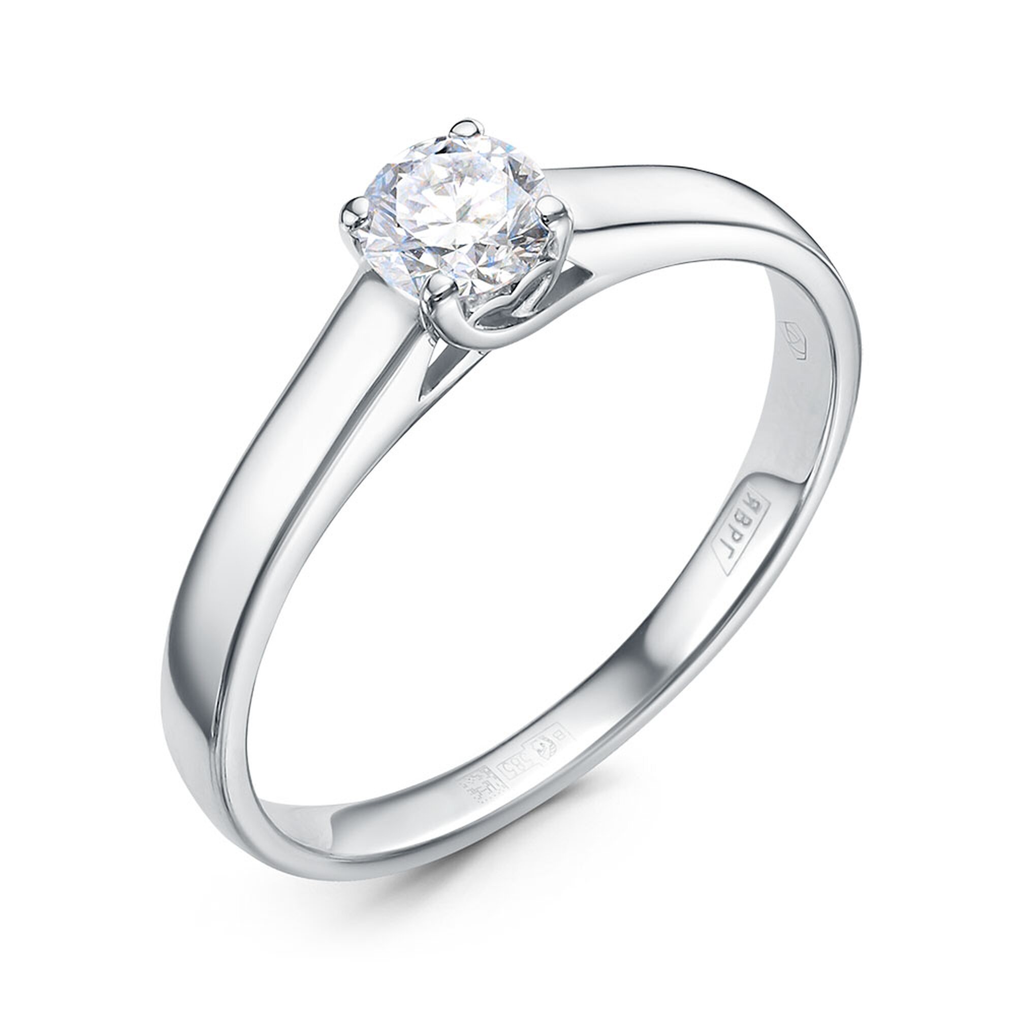 Кольцо Diamant online, белое золото, 585 проба, бриллиант выращенный