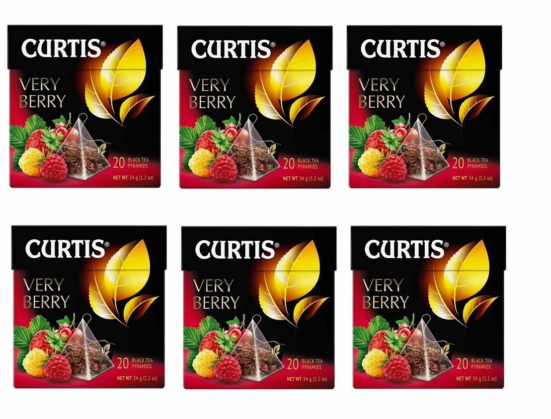 Curtis Чай пирамидки, Very Berry , 1,7г х 20шт, 34гр , 6 шт