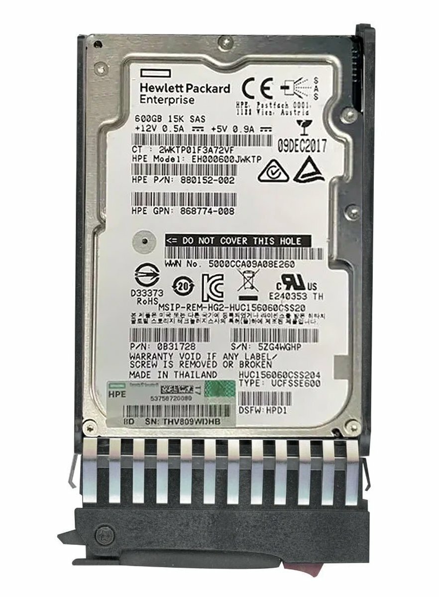 Жесткий диск HP 600Gb 15000 SAS 2.5" HDD EH000600JWKTP