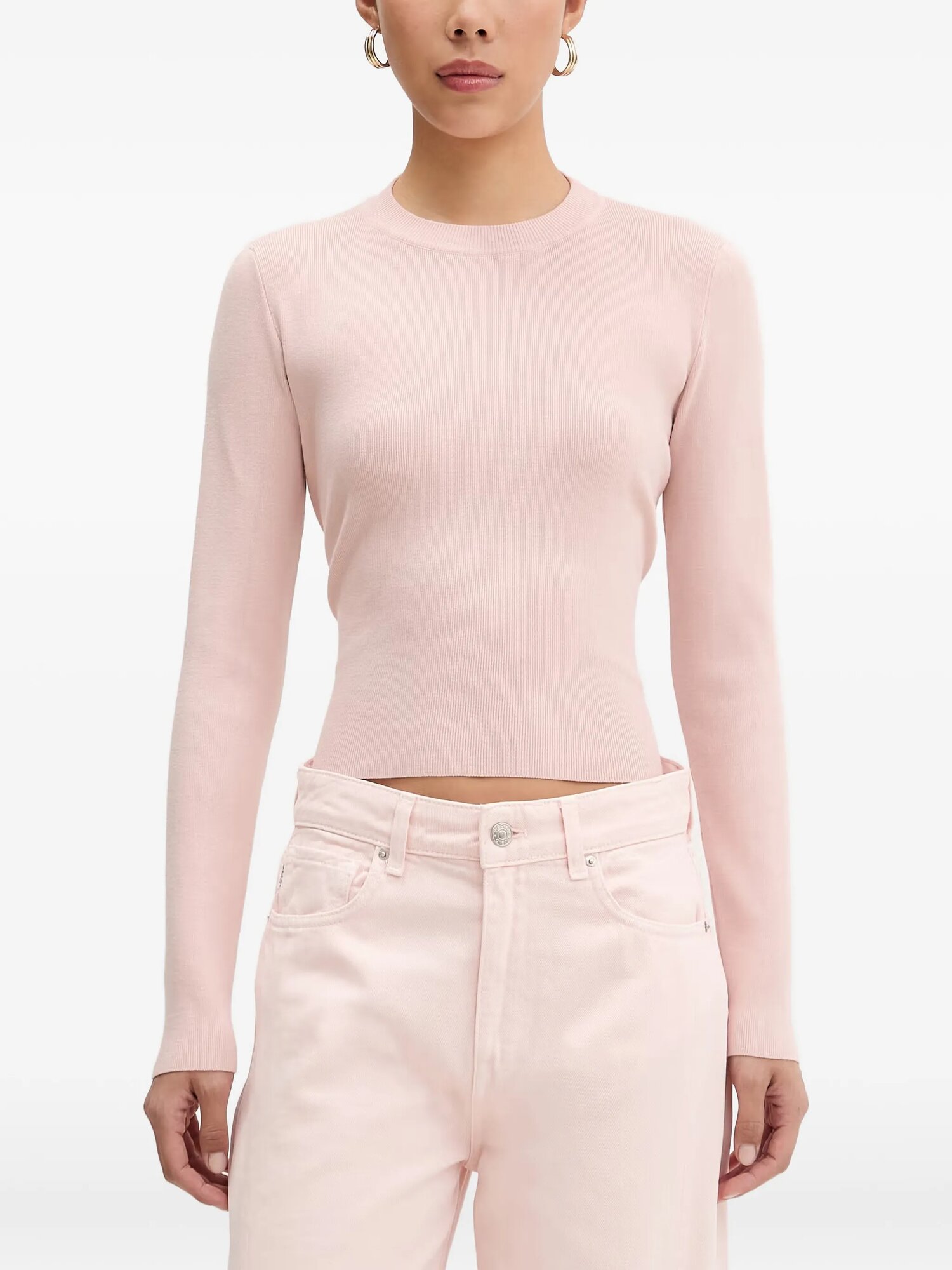 Топ Tie-back ribbed long-sleeve top