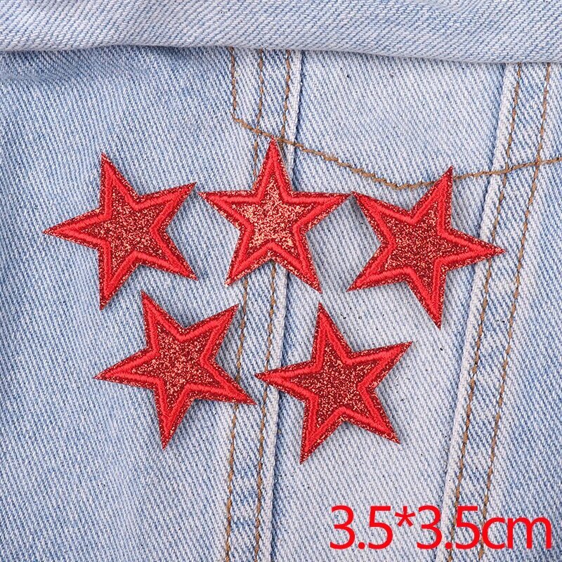 5 нашивок звезда, блестящие, 3.5*3.5 см, PE16387CT