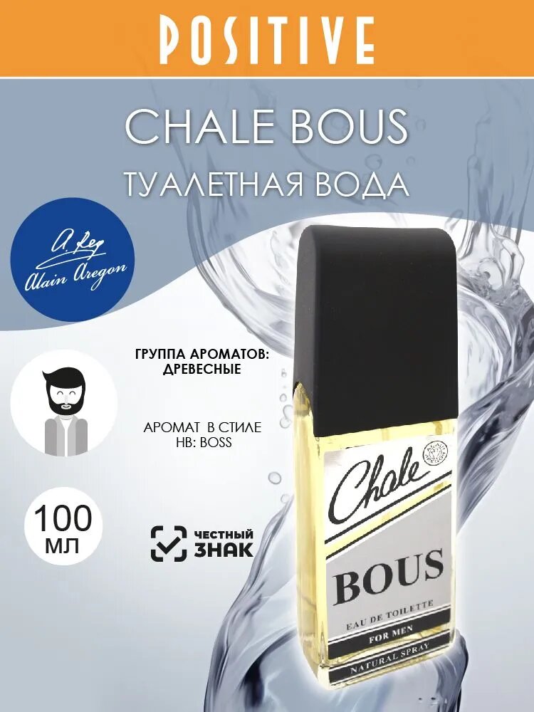 ALAIN AREGON Туалетная вода мужская CHALE BOUS, древесный аромат 100 мл