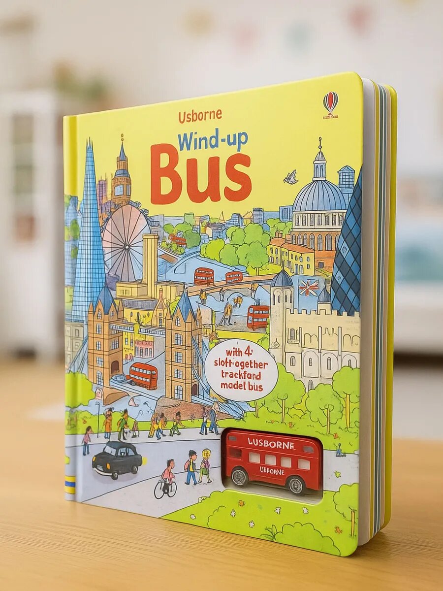 Usborne Wind-Up Bus Book картонная книга для детей с заводной игрушкой заводная игрушка автобус книга детская картонная книга с игрушкой