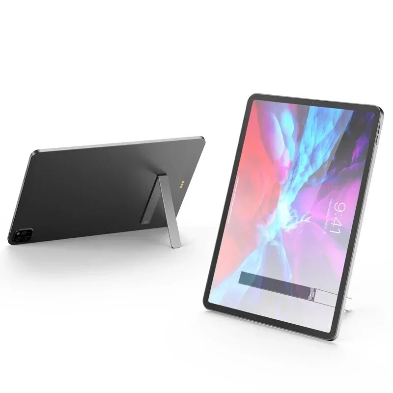 Подставка для планшетного ПК, клейкая задняя часть для iPad, универсальная регулируемая складная настольная подставка для планшета, подставка, алюминиевый металл