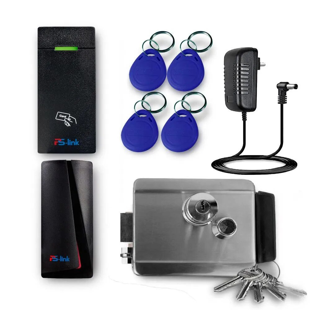Комплект СКУД на одну дверь KIT-M010EM-WP-P-SSM / электромеханический замок / панель со встроенным контроллером на 10000 пользователей и 2 считывателя EM-Marine