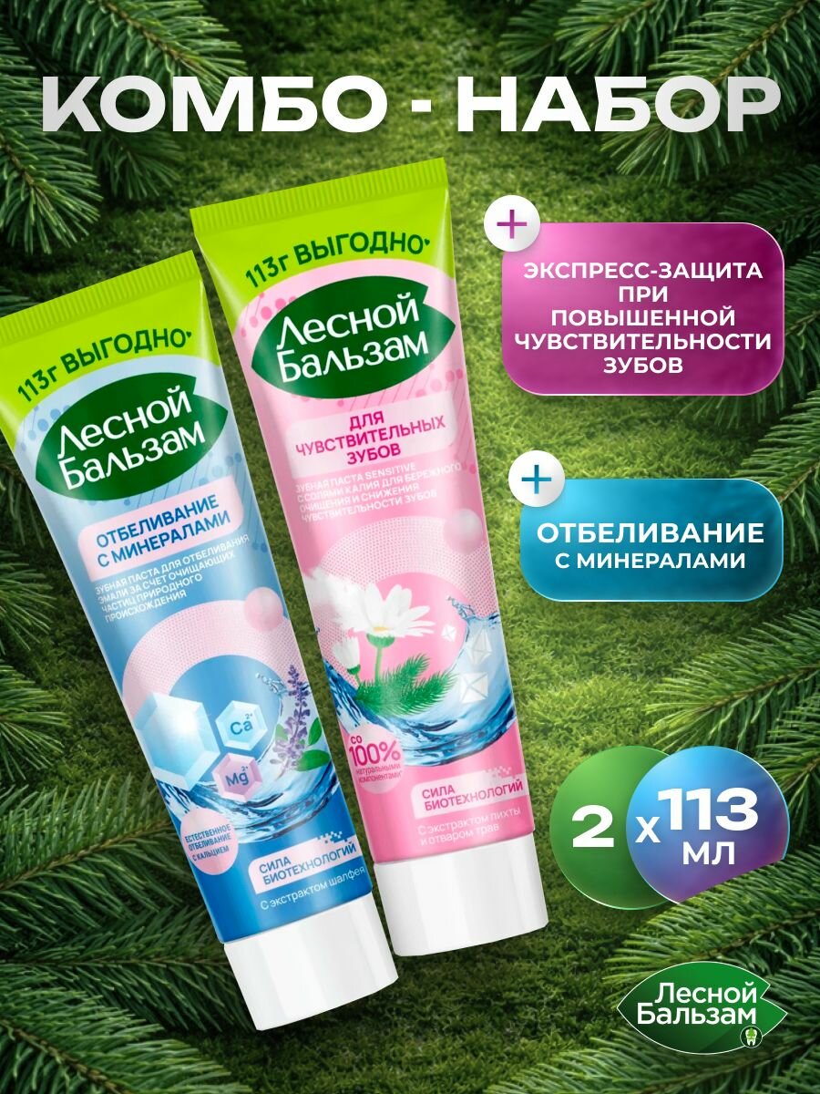 Зубная паста лесной бальзам комплект, 2х113 гр