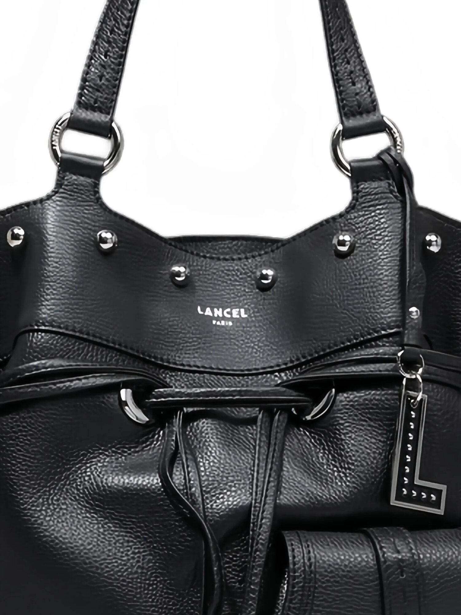 Сумка Lancel Stud-embellished leather bucket bag, черный — фото 1