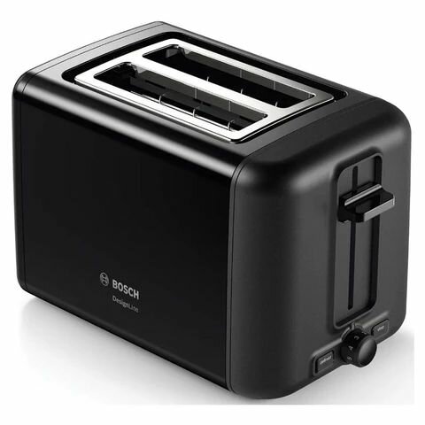Тостер BOSCH 970 Вт, 2 тоста, 5 режимов, металл, черный TAT3P423-4027/1