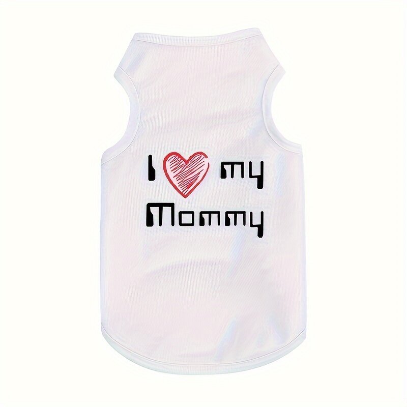 Дышащий охлаждающий жилет для собак и кошек с надписью I Love My Mom, белый, размер XL