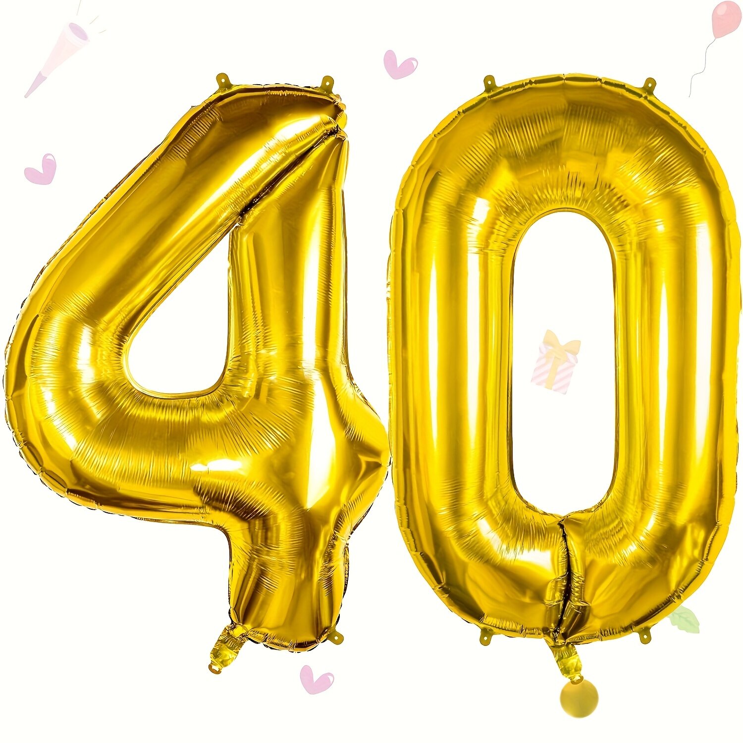 2 шт. Золотая фольгированная цифра 40, воздушный шар 32 дюйма, декор для дня рождения и юбилея