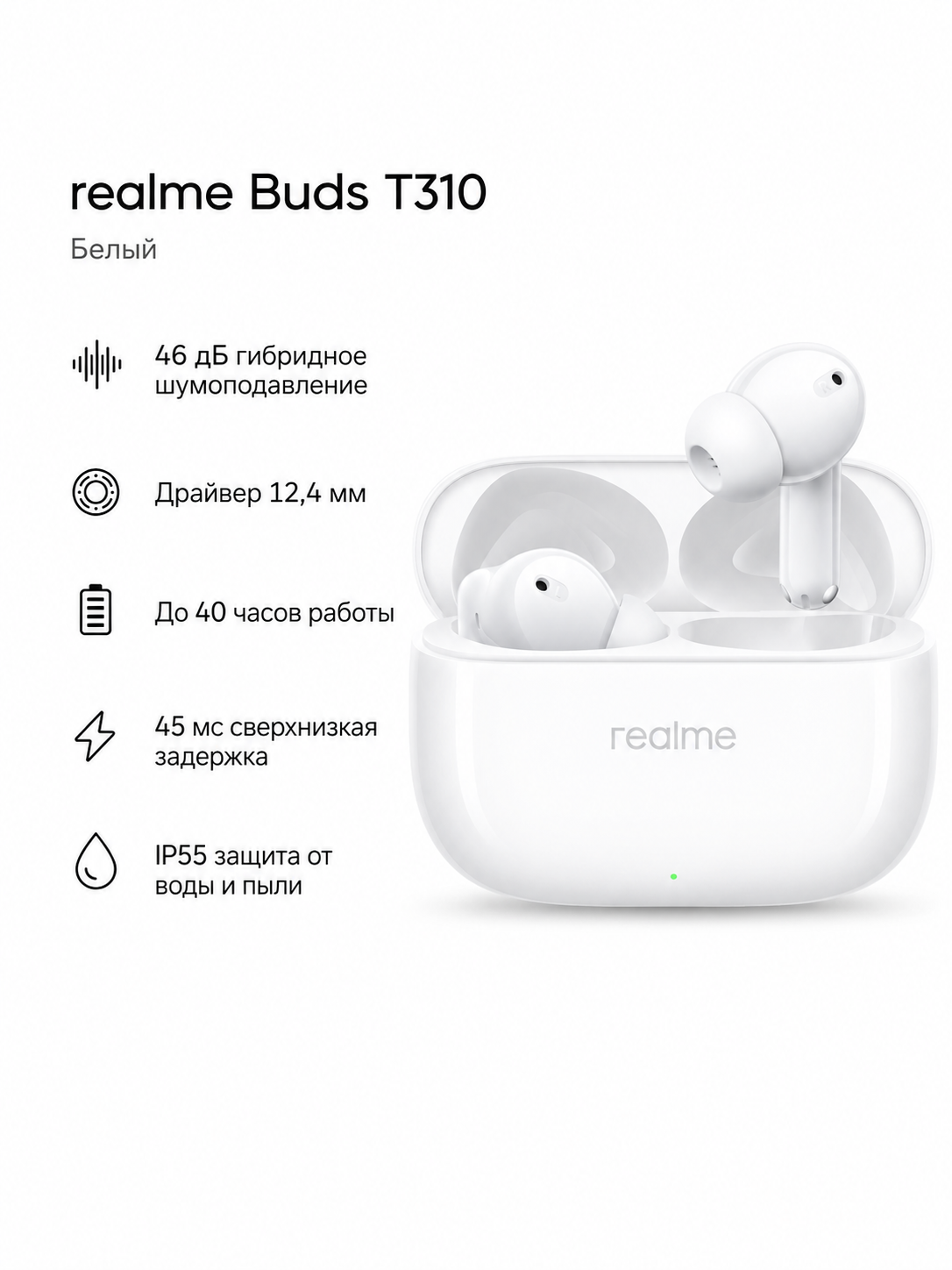 Наушники realme Buds T310 TWS ANC 46 дБ
