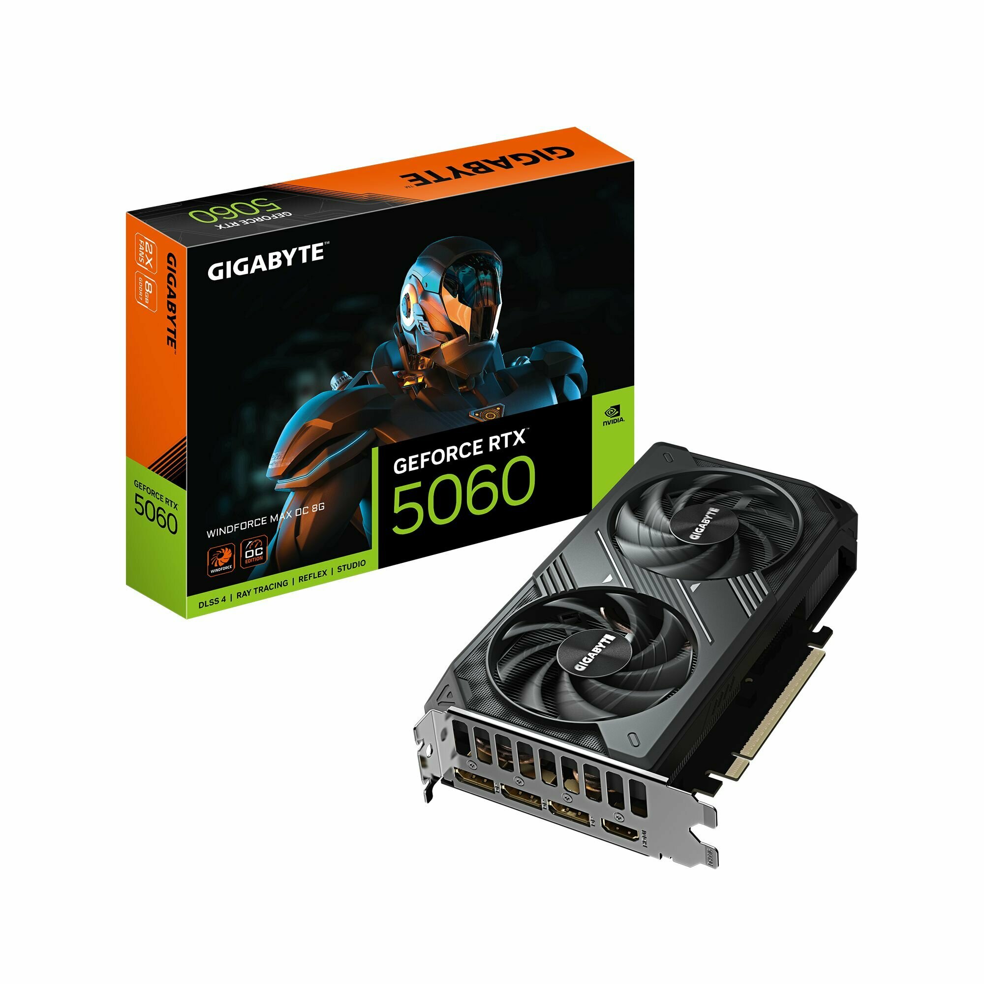 Видеокарта Gigabyte NVIDIA GeForce RTX 5060 Windforce Max OC 8GB GV-N5060WF2MAX OC-8GD