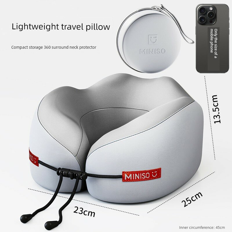 Подушка U-образной формы из пены с эффектом памяти Miniso, дорожная подушка для шеи, подушка для сна в самолете,