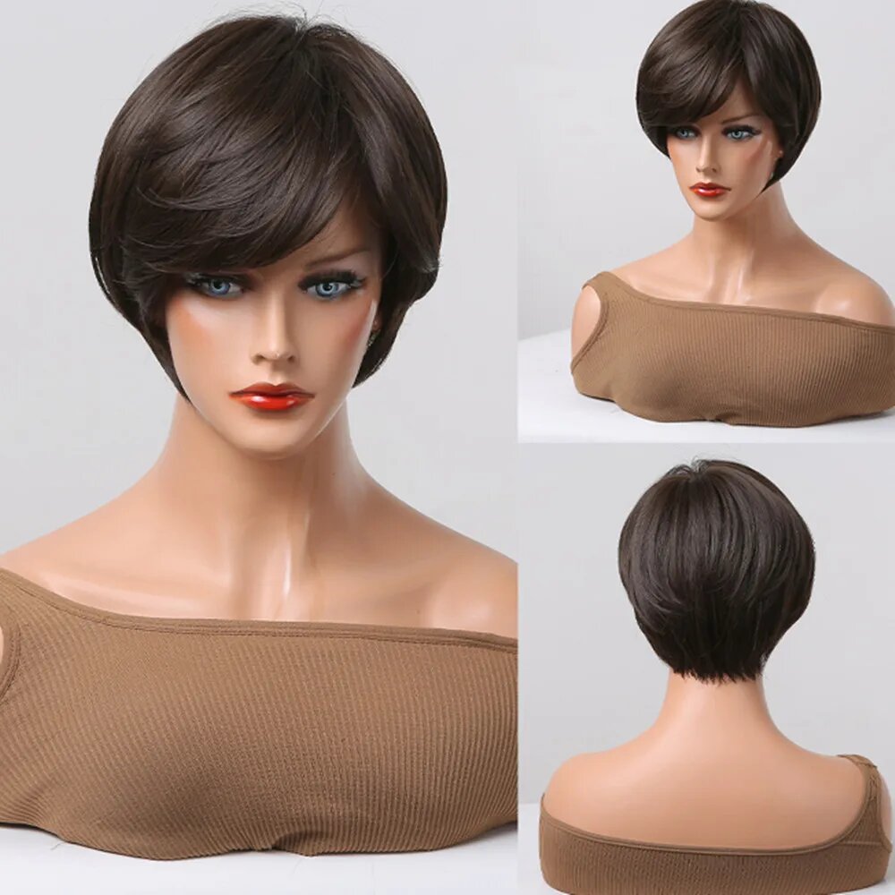 Синтетический парик HAIRCUBE 'Fea', черный, короткий Коричневый, SS179-2