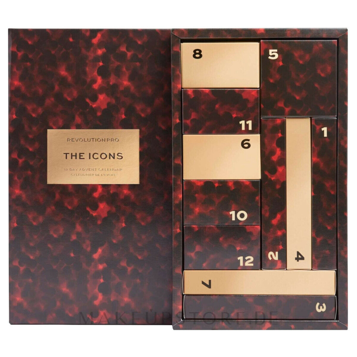 Косметический набор Revolution Pro The Icons 12 Day Advent Calendar адвент макияж и уход для женщин, 12 окошек