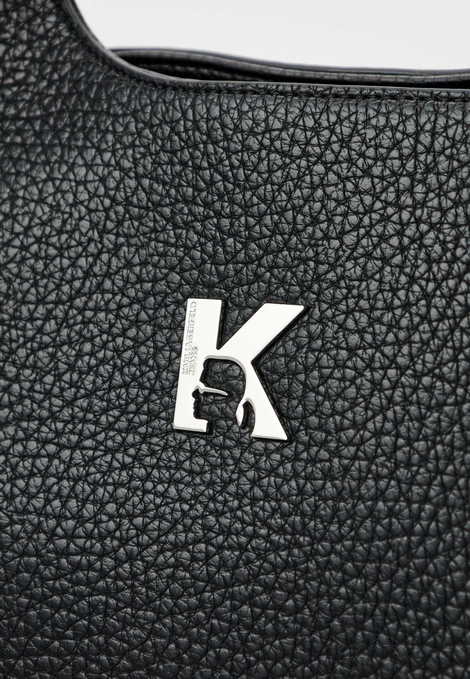 Сумка тоут KARL LAGERFELD JEANS K LOGO TOTE, фактура зернистая, матовая, черный — фото 1