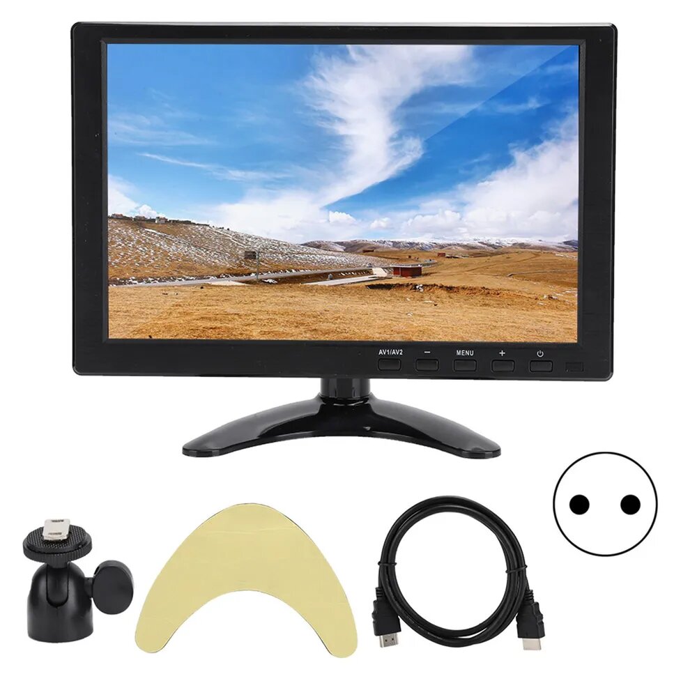 10.1-дюймовый ЖК-монитор 1280x800 HD, соотношение 16:10, поддержка HDMI/VGA/AV, разрешение до 1080P, универсальный для дома и офиса