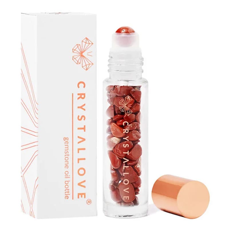 Флакон косметический Crystallove Бутылочка с кристаллами для масла Красная яшма 10 мл