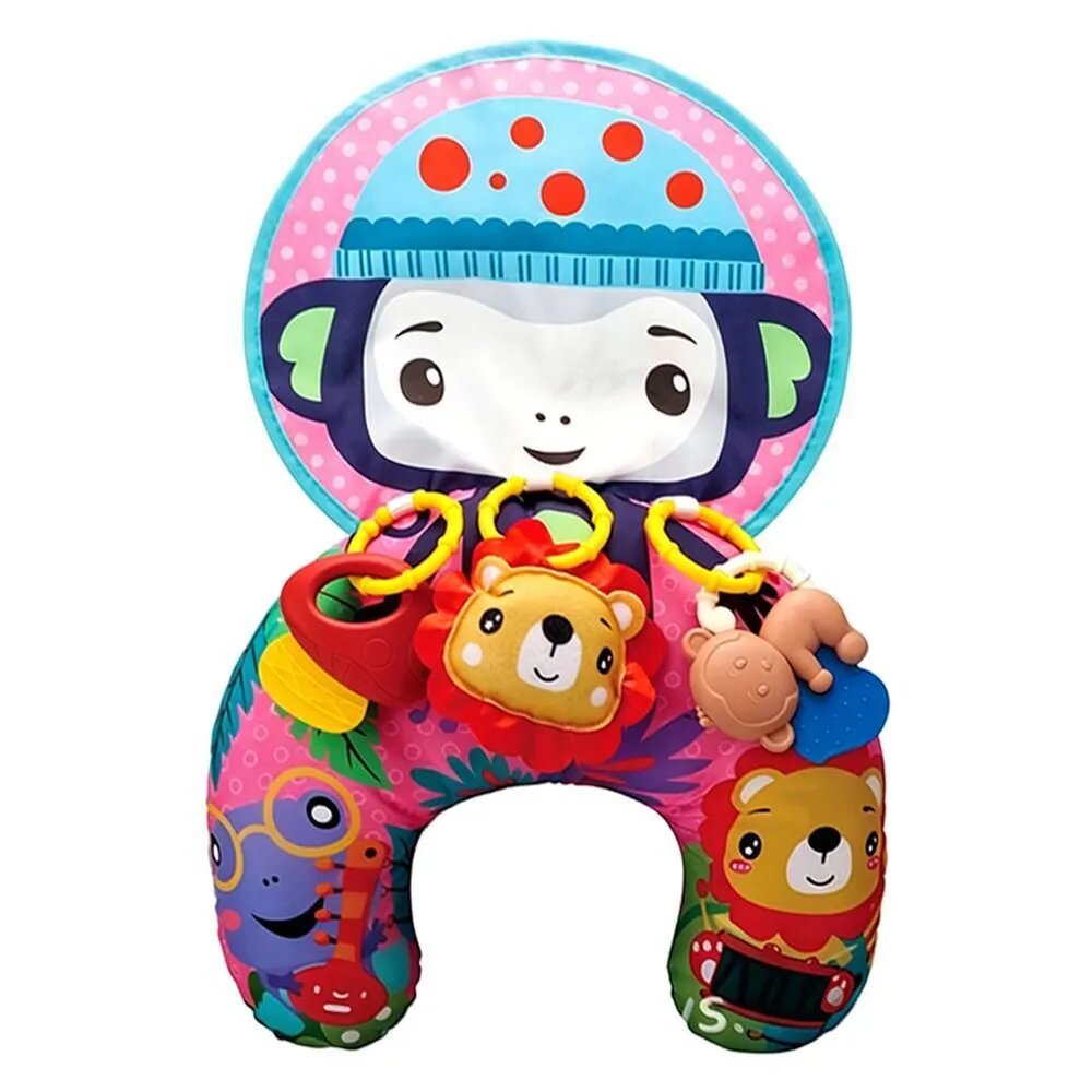 Подушка для выкладывания на животик Tummy Time, развивающий коврик для тренировки мышц шеи и спины новорожденного с игрушками