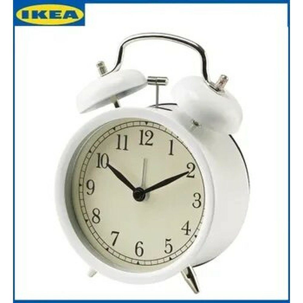 Будильник IKEA DEKAD,10 см. Часы настольные икеа дэкад белый.