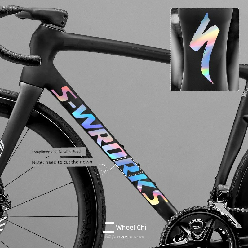Набор наклеек для велосипеда S-Works Sl8 - Лазерный, 2 нижних труб + 1 головная труба для Specialized