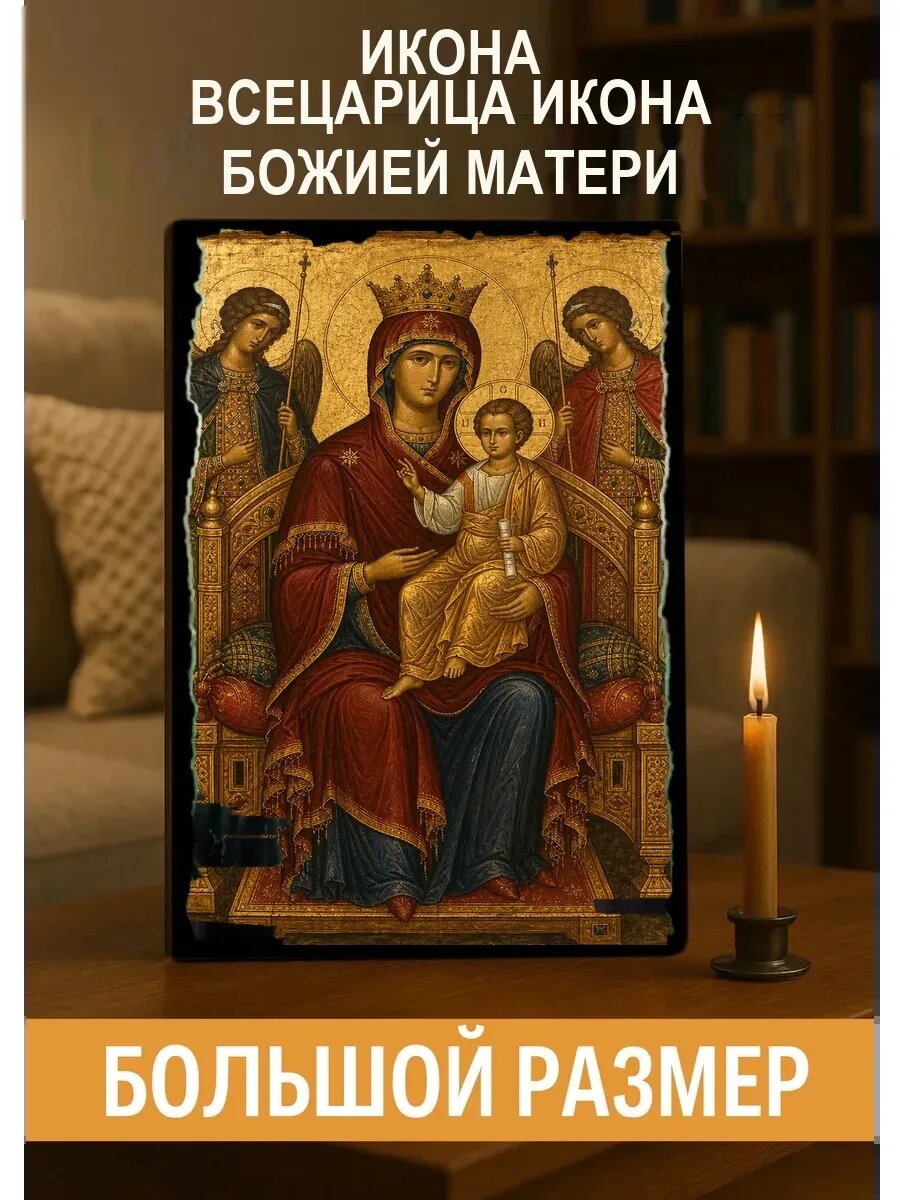 Икона Всецарица, на дереве, 30×40 см, освящённая, ручная работа
