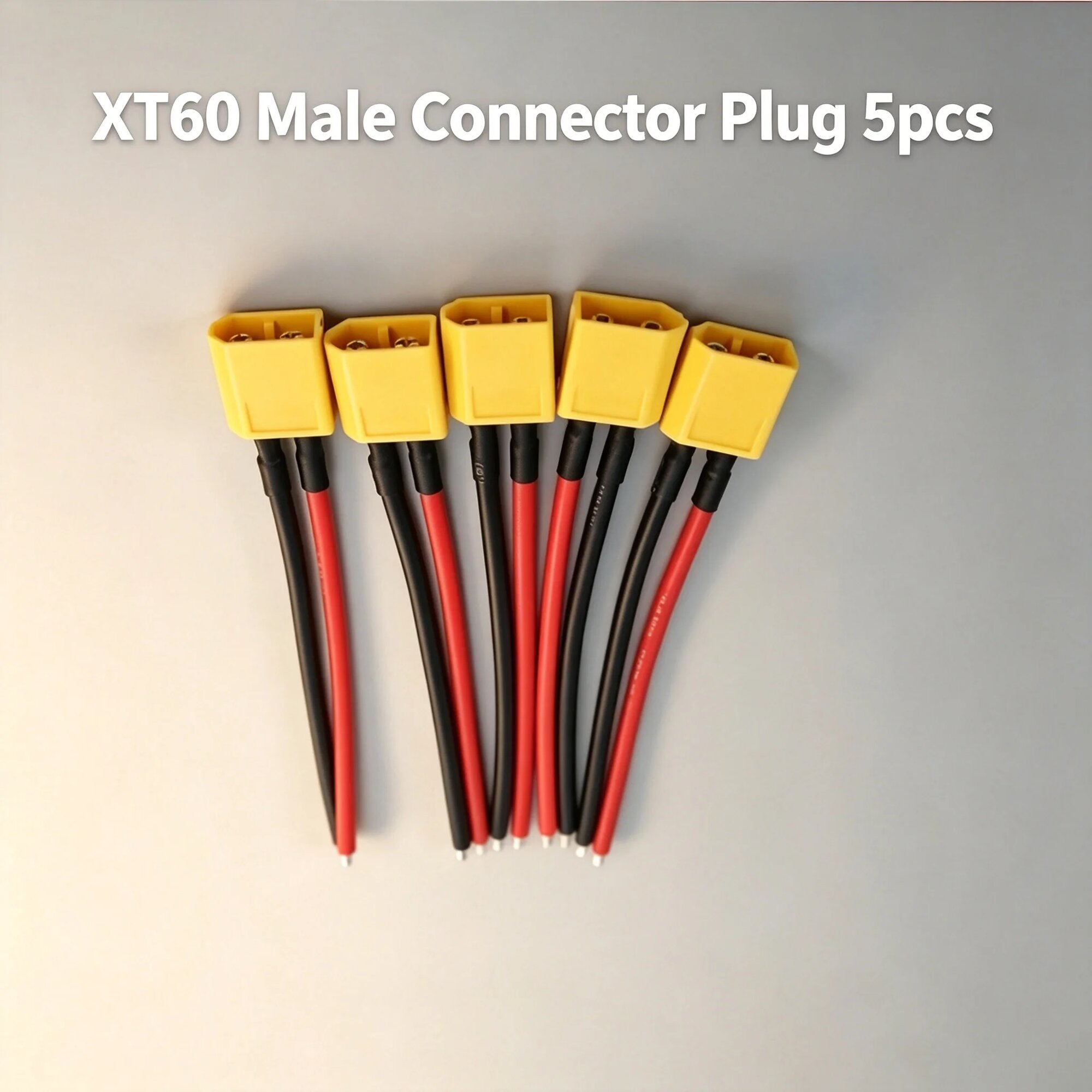 Силиконовый удлинительный кабель XT60 14 AWG 10 см для LiPo аккумуляторов - 2 штуки XT60 Male 5PCS