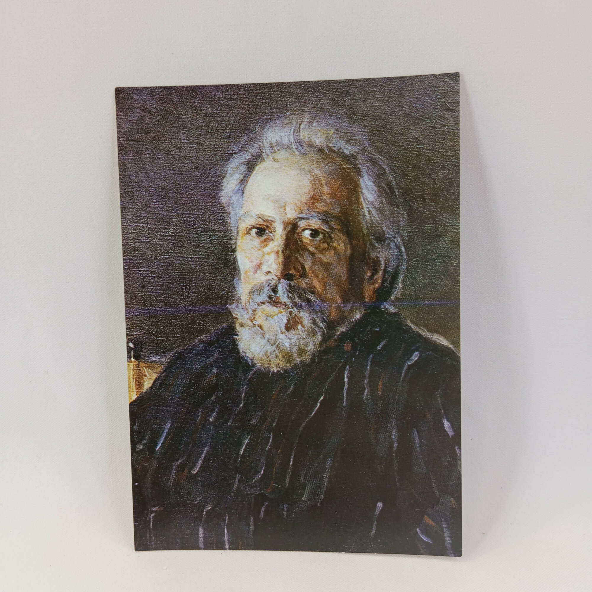 Открытка старинная. Портрет писателя Николая Лескова работы Валентина Серова, литературная тематика